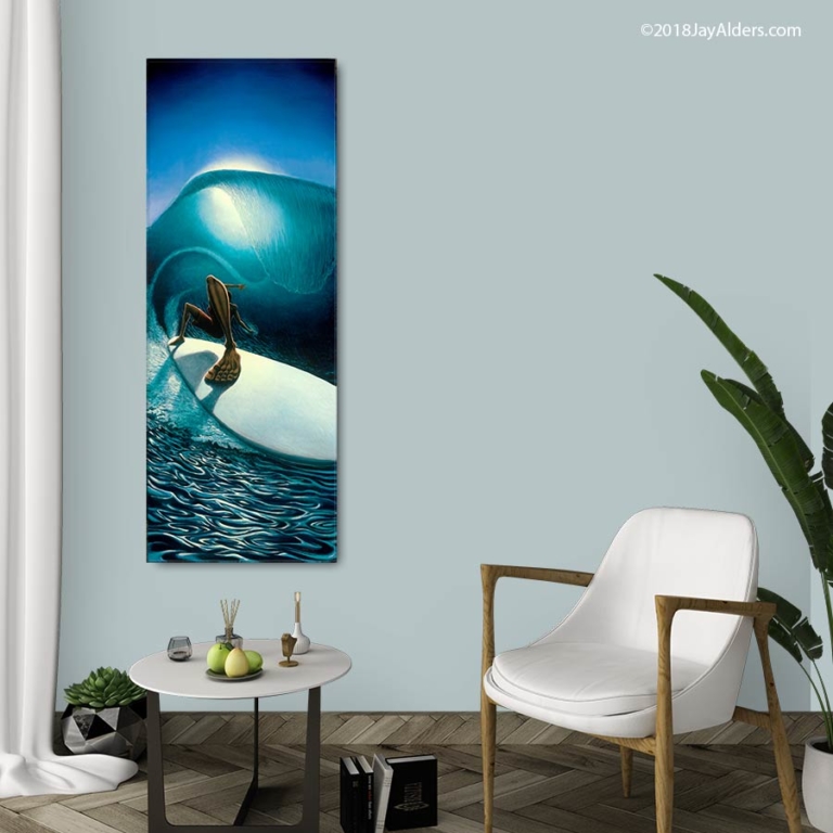 Right Past The Light - Contemporary Surfer Art Print by Jay Alders